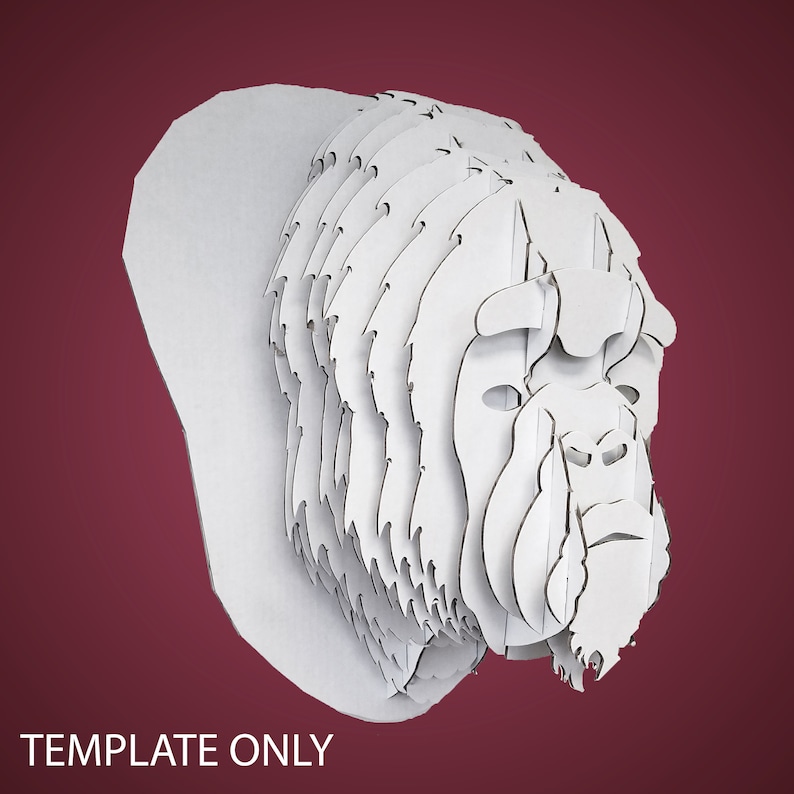 Cardboard Gorilla Head Template - Etsy