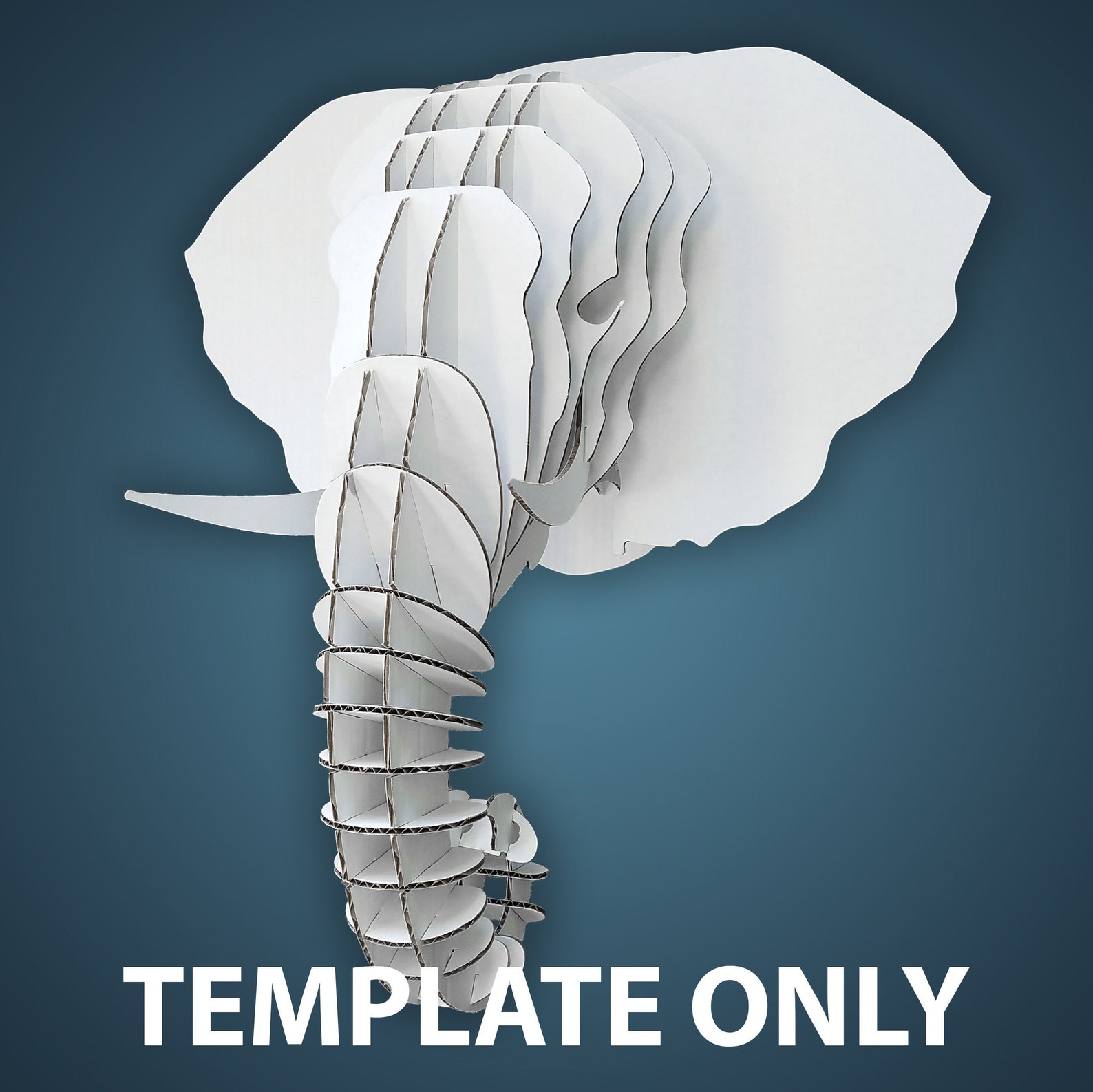 Cardboard Elephant Head template - Etsy