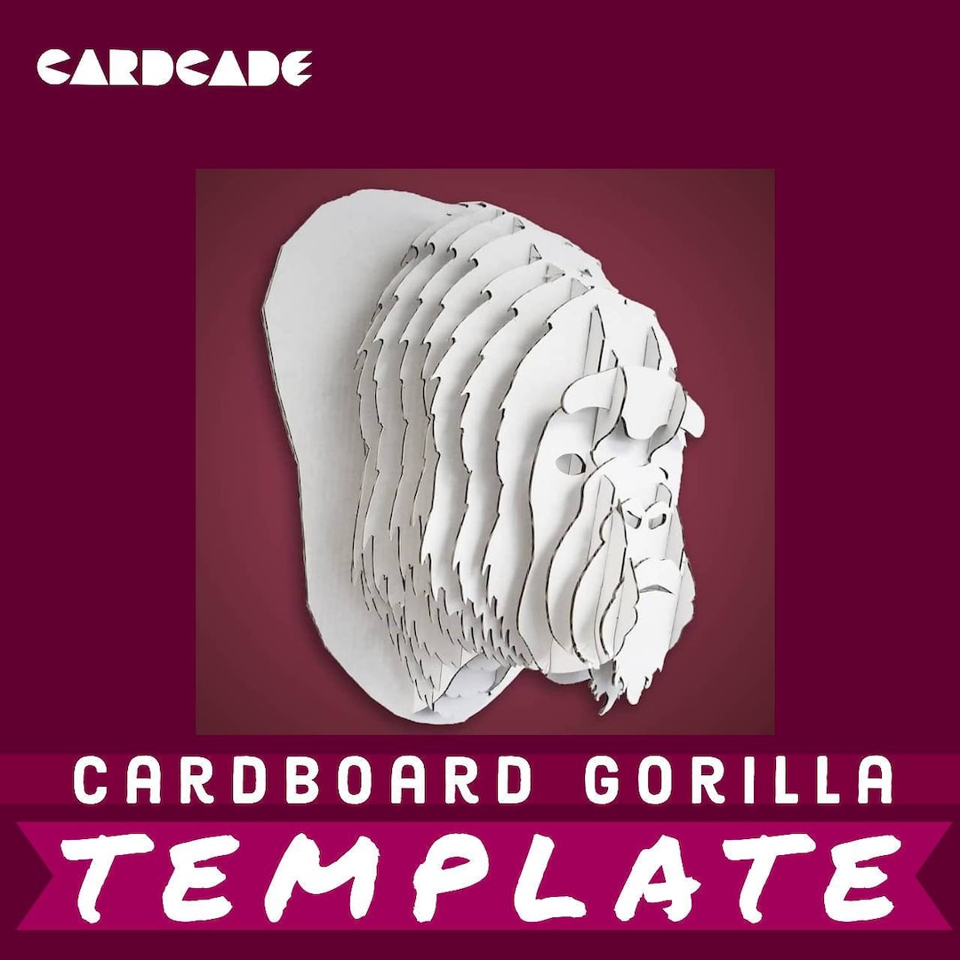 Cardboard Gorilla Head Template - Etsy