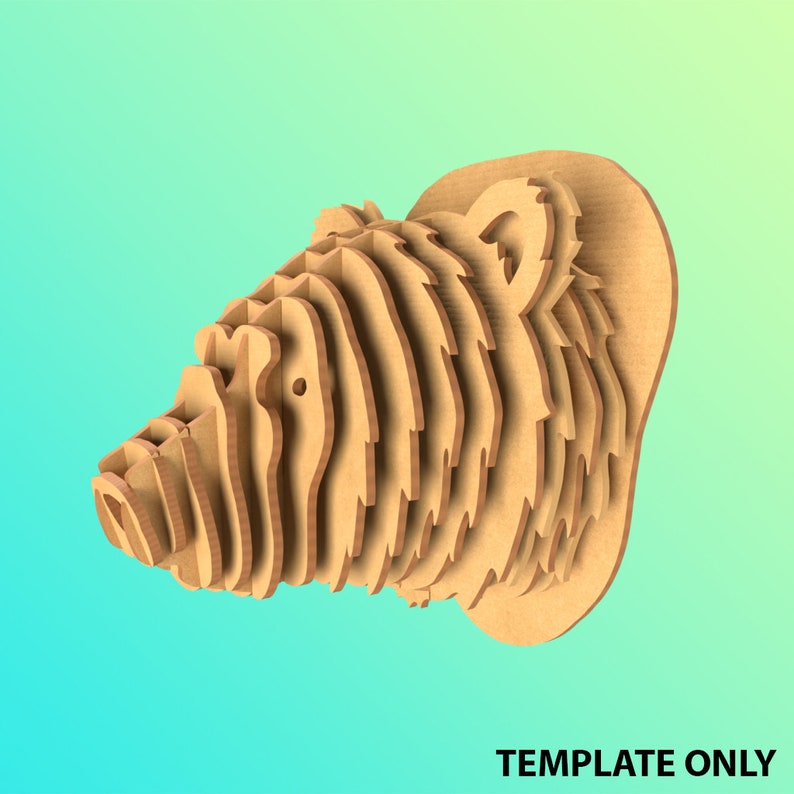 Cardboard Bear Head Template - Etsy
