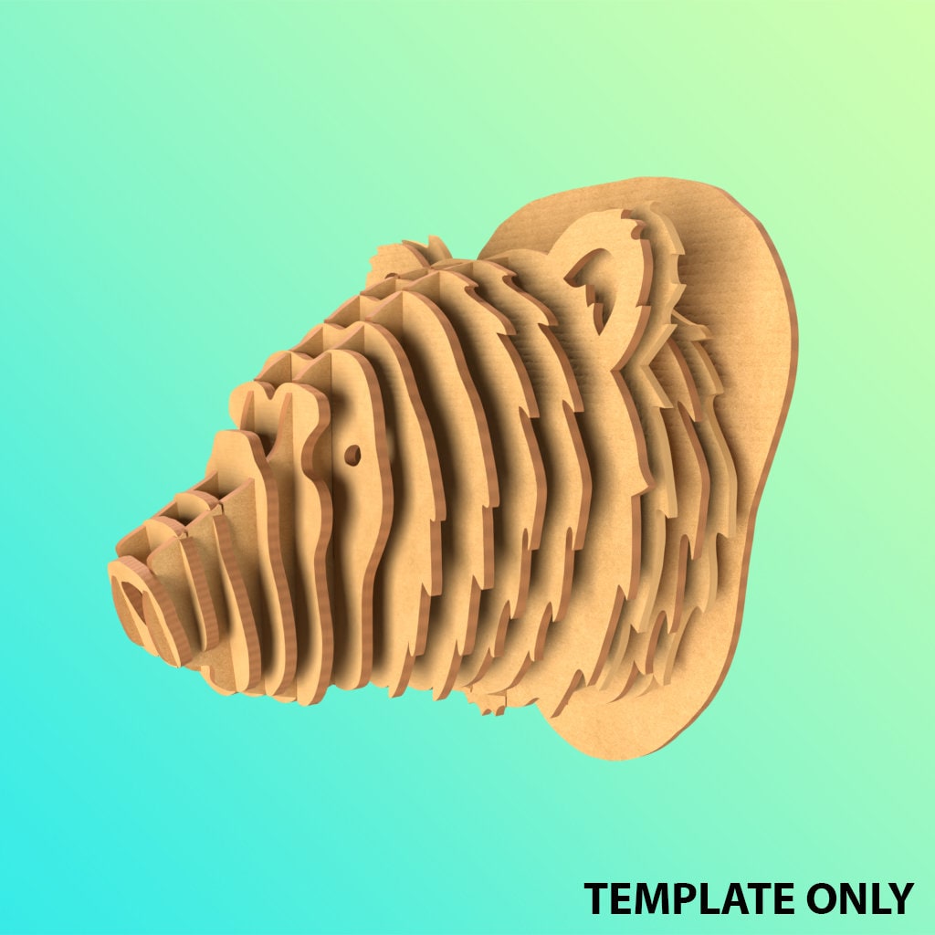 Cardboard Bear Head Template | Etsy