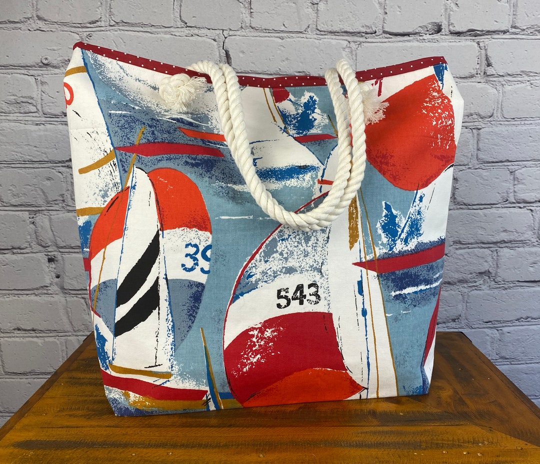 Large Open Tote, Racing Sailboats - Etsy