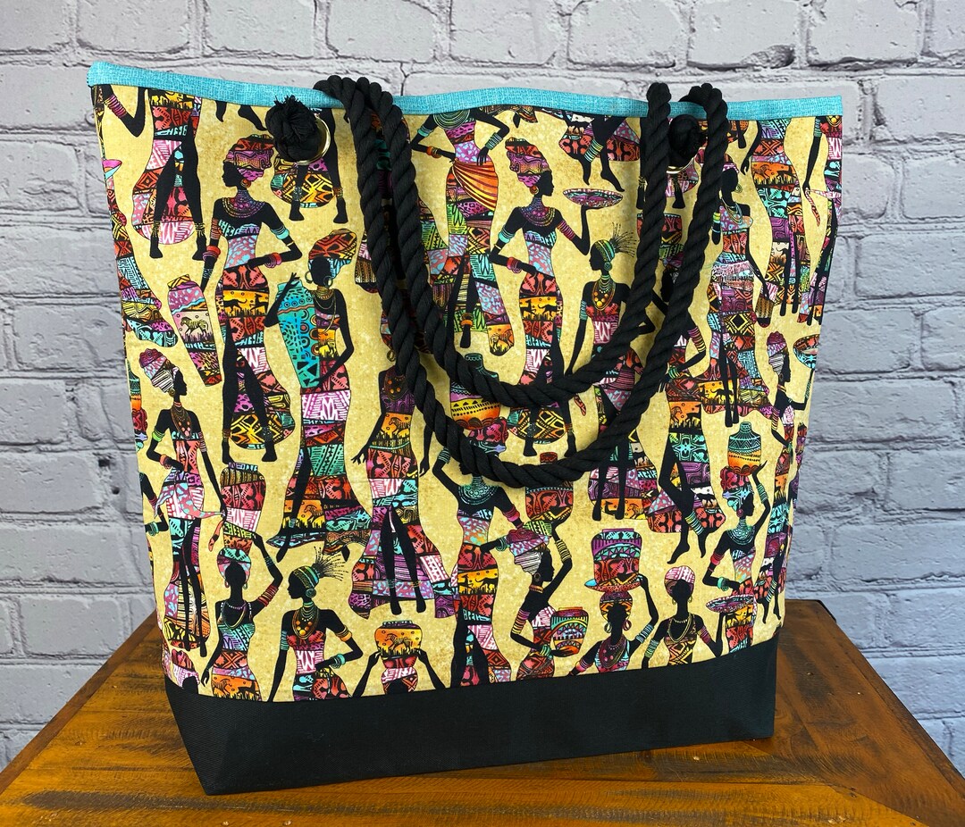 Large Open Tote, Brightly Colored African Inspired - Etsy