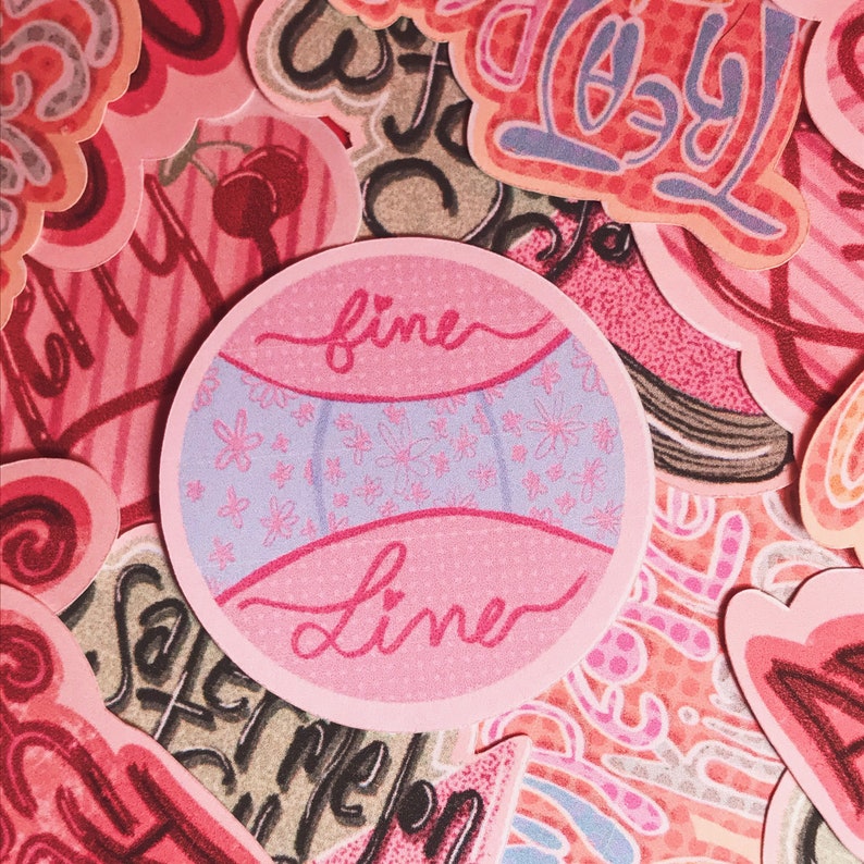 Fine Line Sticker Pack | Etsy