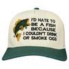 Embroidered Fisherman Hat With Pull-up Glass Fish | Man Fishing Hat ...