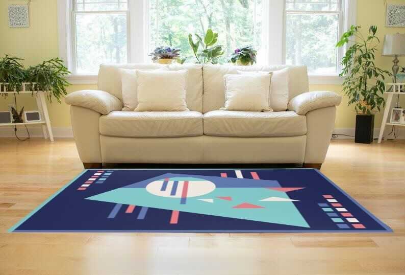 Retro Realistic 80s Style Memphis Geometric Area Rugs | Etsy