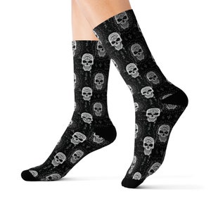 Demon Skull Mandala Witchy Goth Coven Crew Socks - Etsy