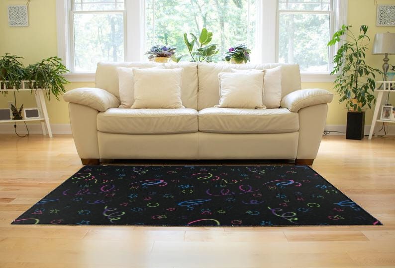 Retro Realistic 80s and 90s Arcade and Theater Style Area Rugs | Etsy