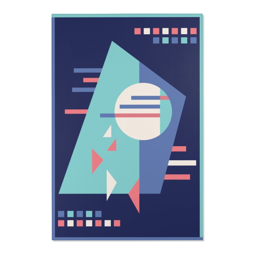 Retro Realistic 80s Style Memphis Geometric Area Rugs | Etsy