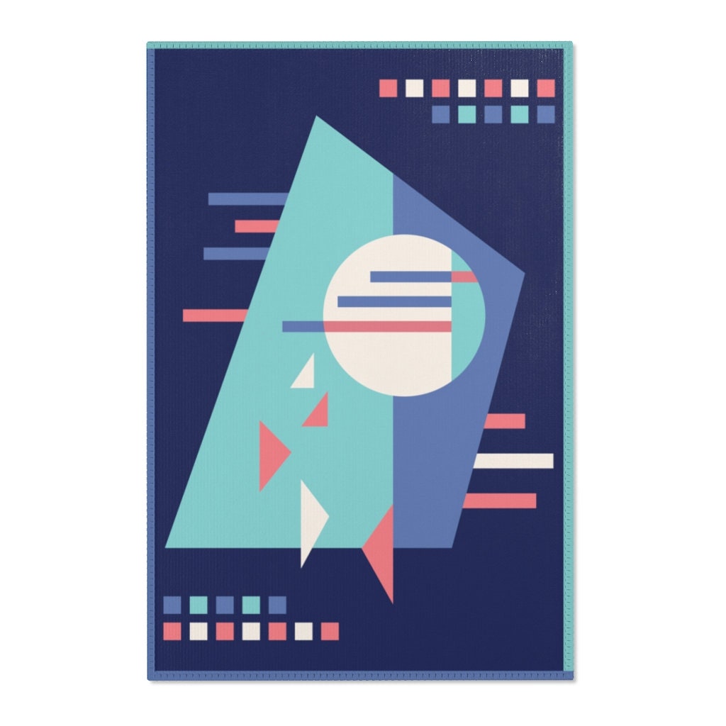 Retro Realistic 80s Style Memphis Geometric Area Rugs | Etsy