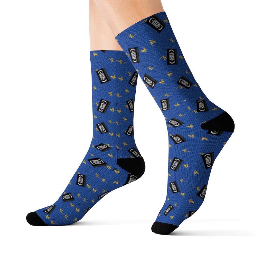Retro VHS Movie Lover 90s Blockbuster Video Inspired Sublimation Socks ...