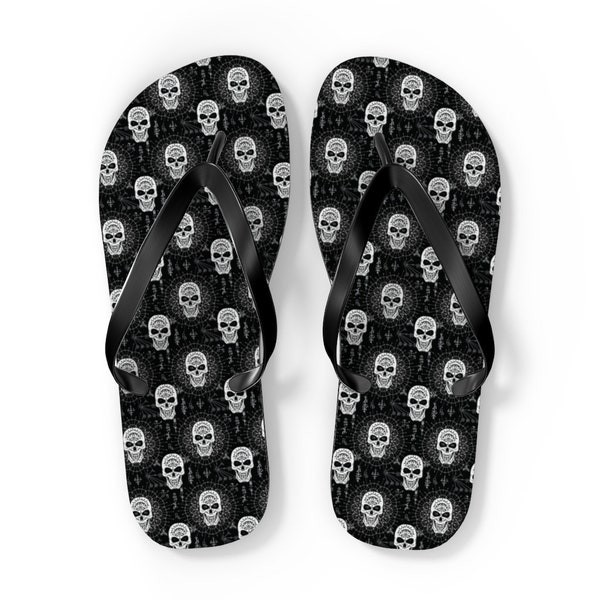 Skull Flip Flops - Etsy