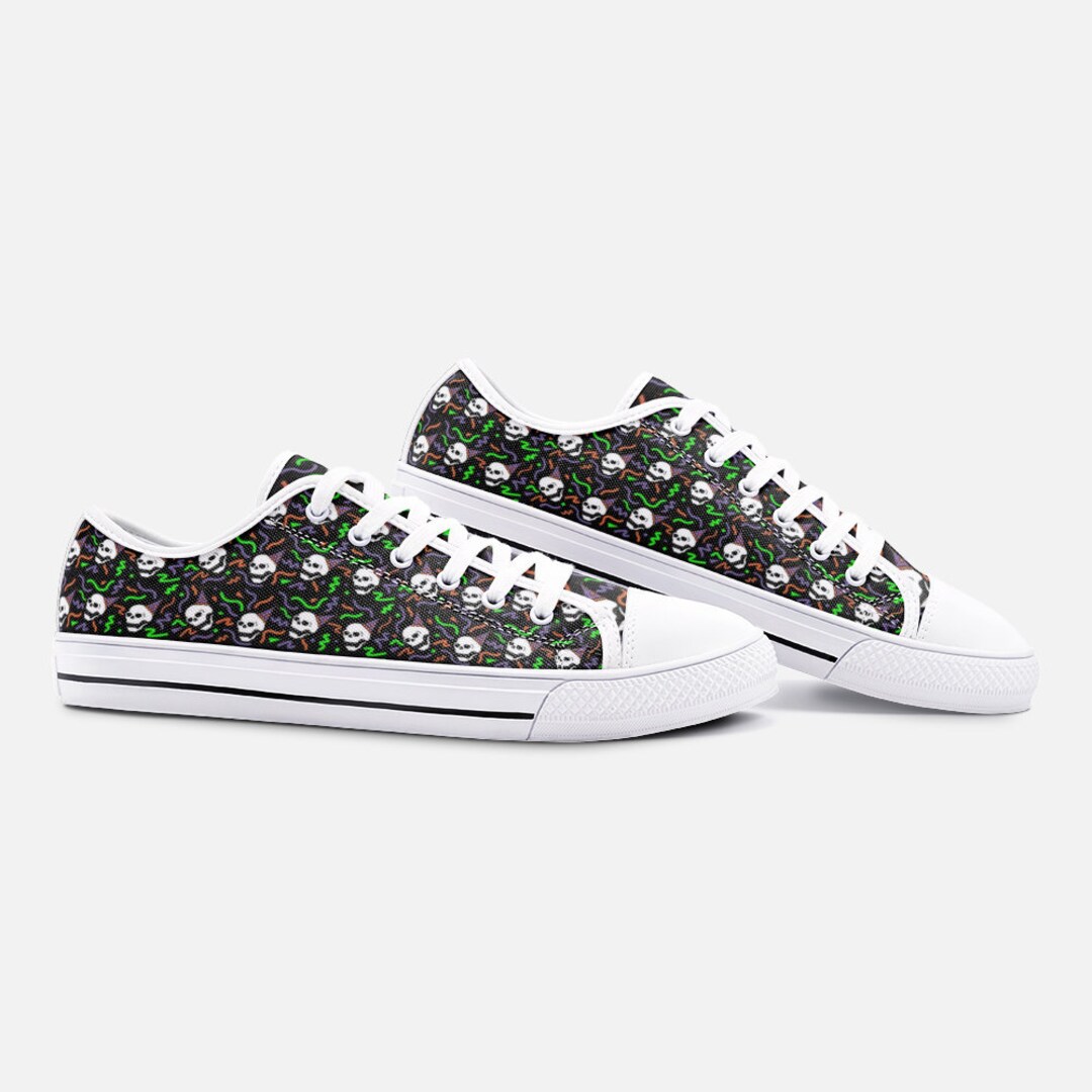 Rad Party Skull Goth Skater Unisex Low Top Canvas Shoes - Etsy