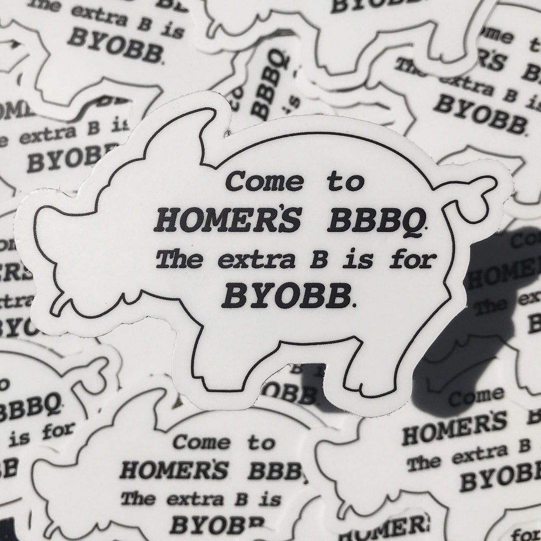 The Simpsons Homer's BBBQ Invitation Vinyl Sticker - Etsy