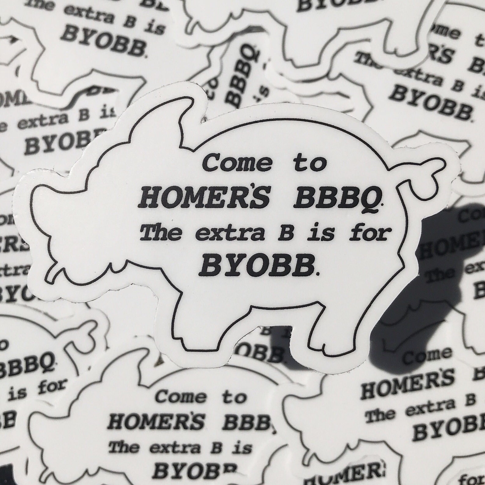 The Simpsons Homer's BBBQ Invitation Vinyl Sticker - Etsy