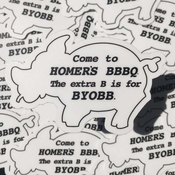 The Simpsons Homer's BBBQ Invitation Vinyl Sticker - Etsy