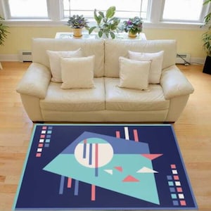 Retro Realistic 80s Style Memphis Geometric Area Rugs - Etsy