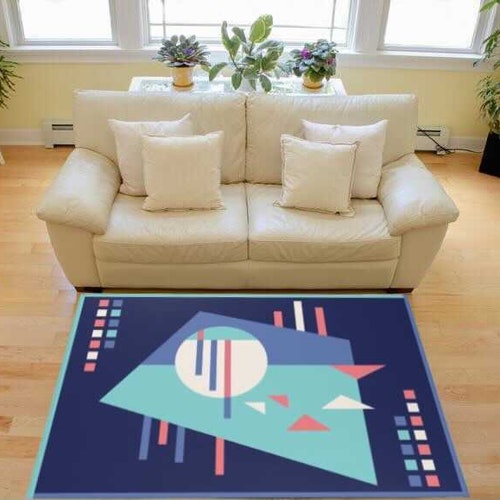 Retro Realistic 80s Style Memphis Geometric Area Rugs | Etsy