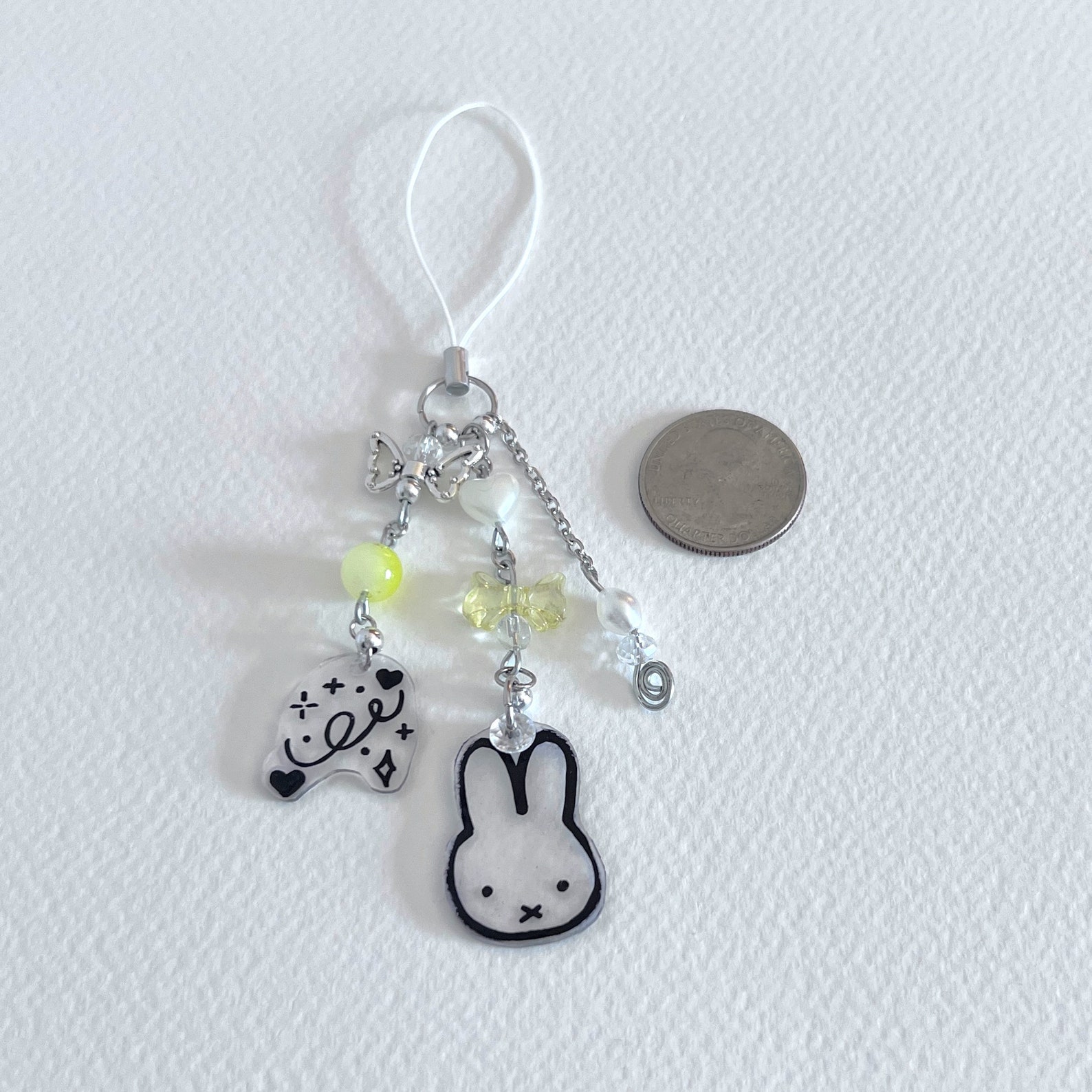 Handmade Beaded Pastel Miffy Bag Keychain/phone Charm - Etsy