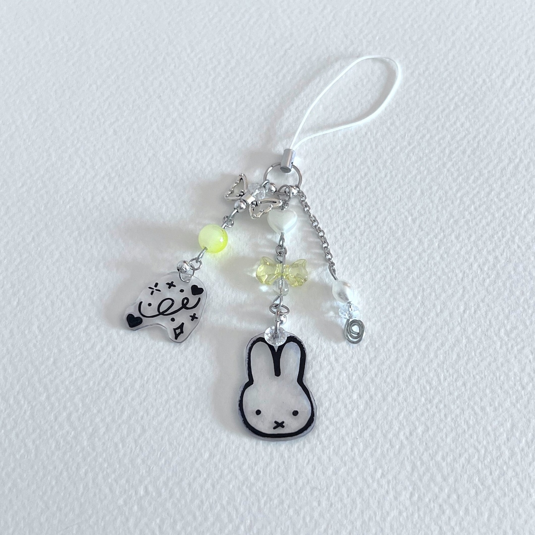 Handmade Beaded Pastel Miffy Bag Keychain/phone Charm - Etsy