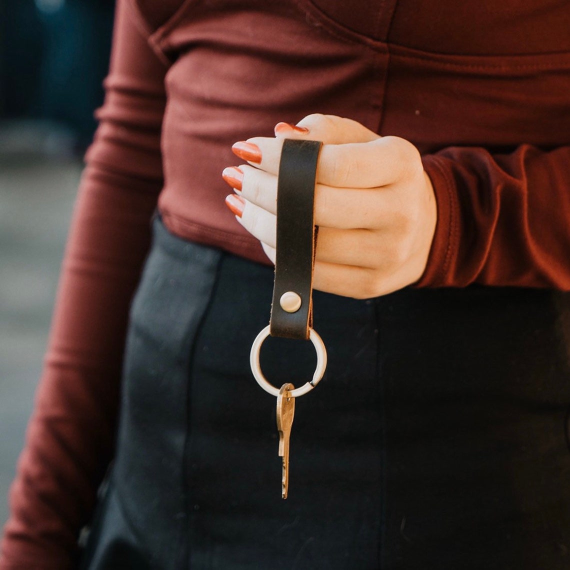 Personalized Leather Keychain Custom Leather Keychain Monogrammed ...