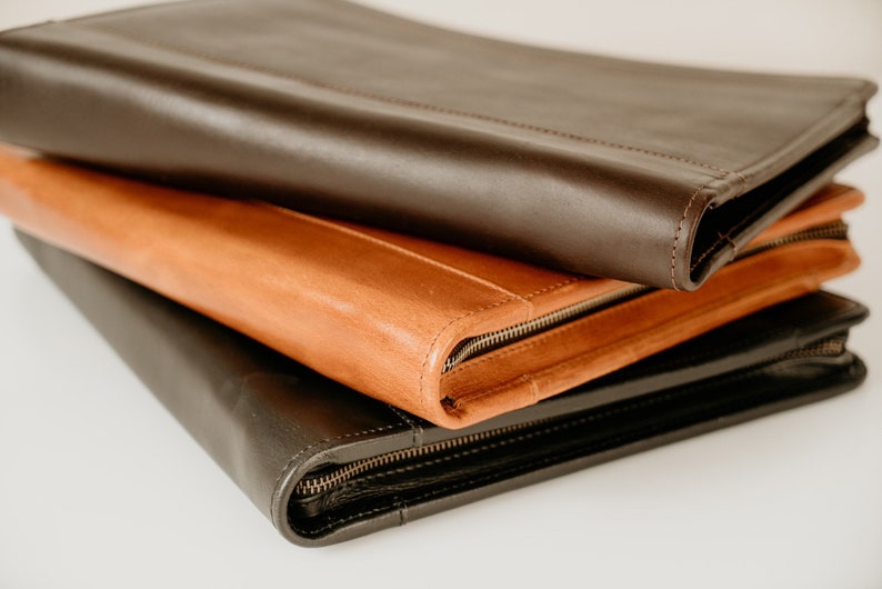 Personalized Leather Portfolio Letter Size Organizer Folders - Etsy