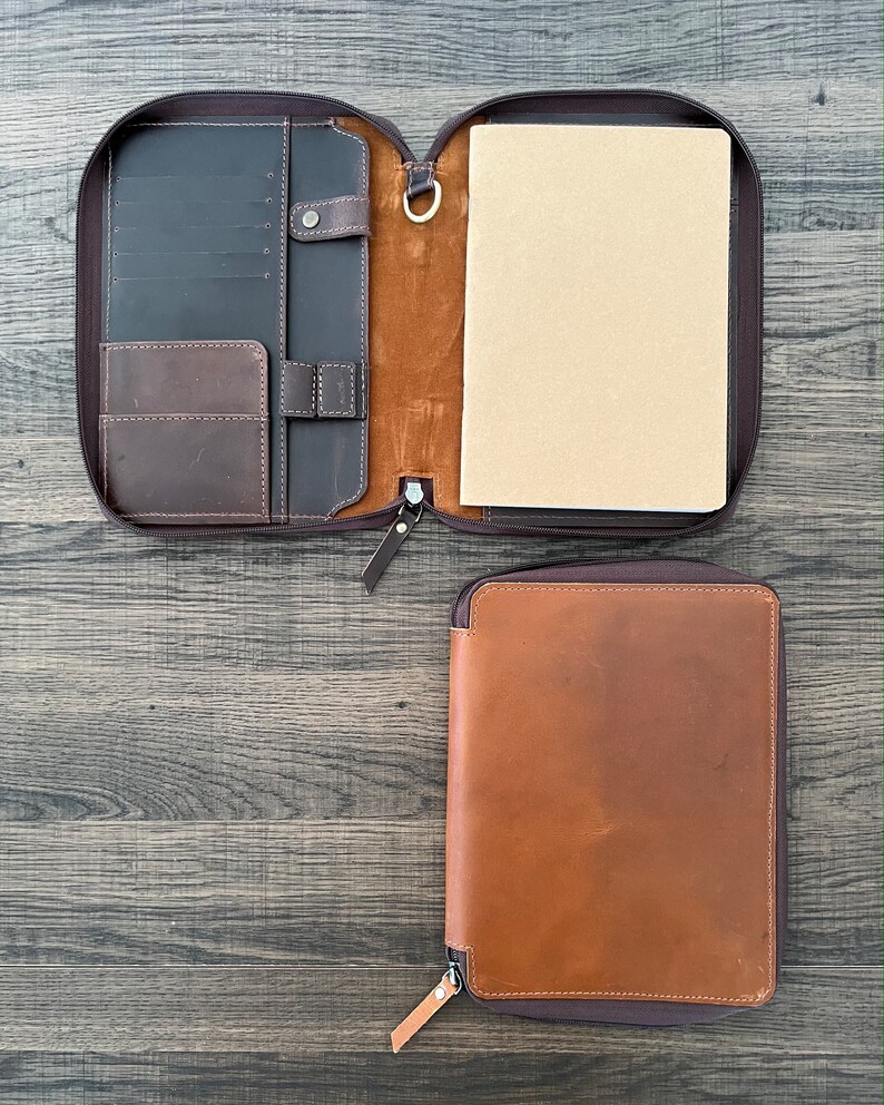 Personalized Leather Portfolio Letter Size Organizer Folders - Etsy