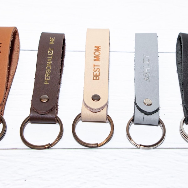 Leather Key Chain - Etsy