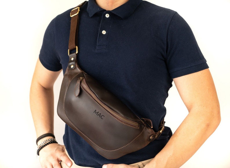 Personalized Leather Belt Bag Leather Fanny Pack Adjustable - Etsy