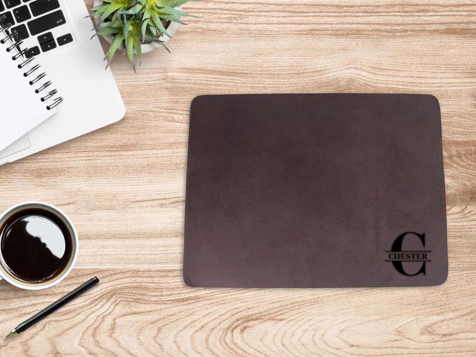 Leather Mouse Pad, Personalized Leather Mousepad, Gift for Him, Gift ...