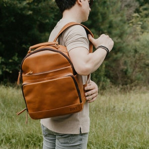 Teacher Backpack,daily Backpack Bag,monogram Leather Rucksack,leather ...