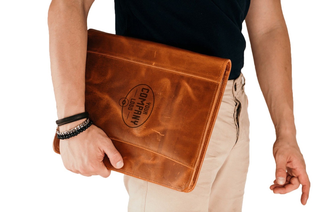 Personalized Leather Portfolio - Elevate Corporate Gifting! Custom Logo ...