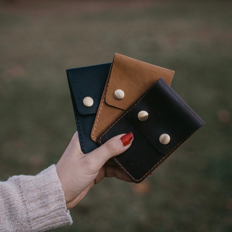 Personalized Leather Card Holder Handmade Slim Leather - Etsy