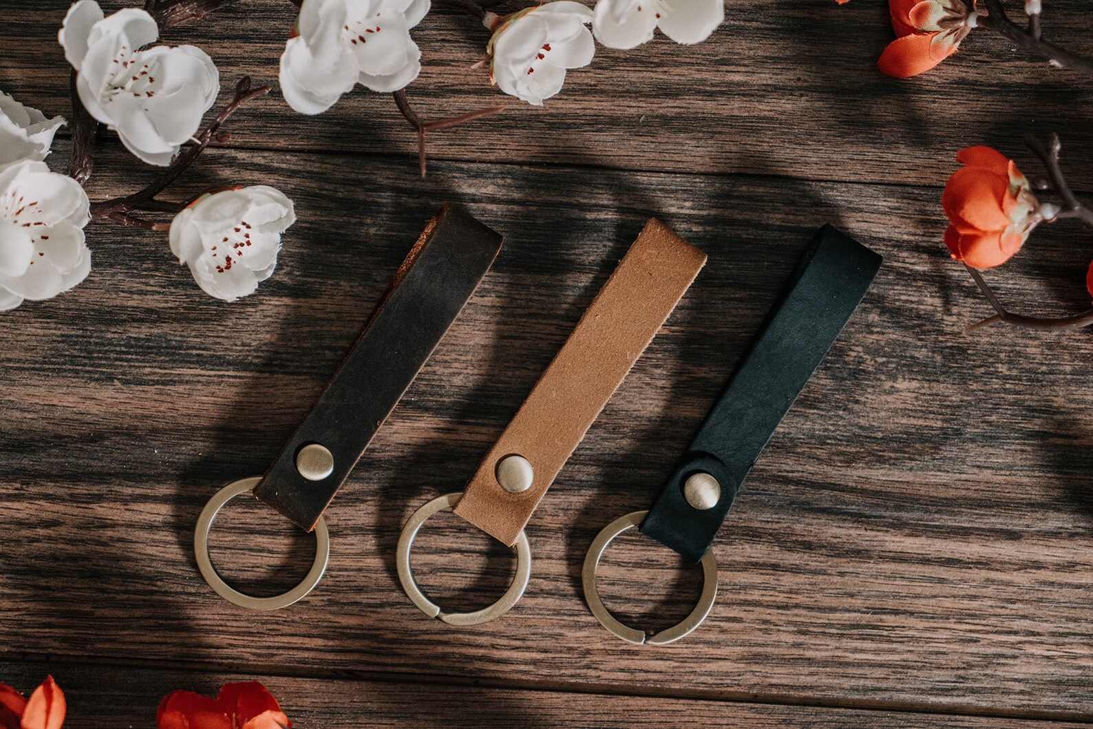 Personalized Leather Keychain Custom Leather Keychain Monogrammed ...