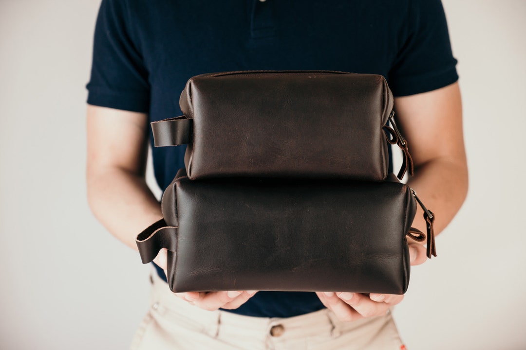 Custom Groomsmen Gift, Leather Doop Kit Bag, Leather Toiletry Bag, Gift ...