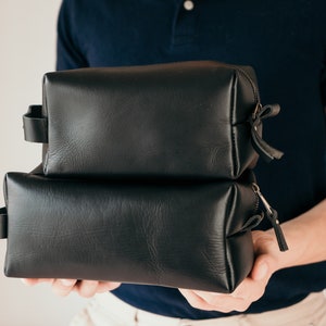 Custom Groomsmen Gift, Leather Doop Kit Bag, Leather Toiletry Bag, Gift ...