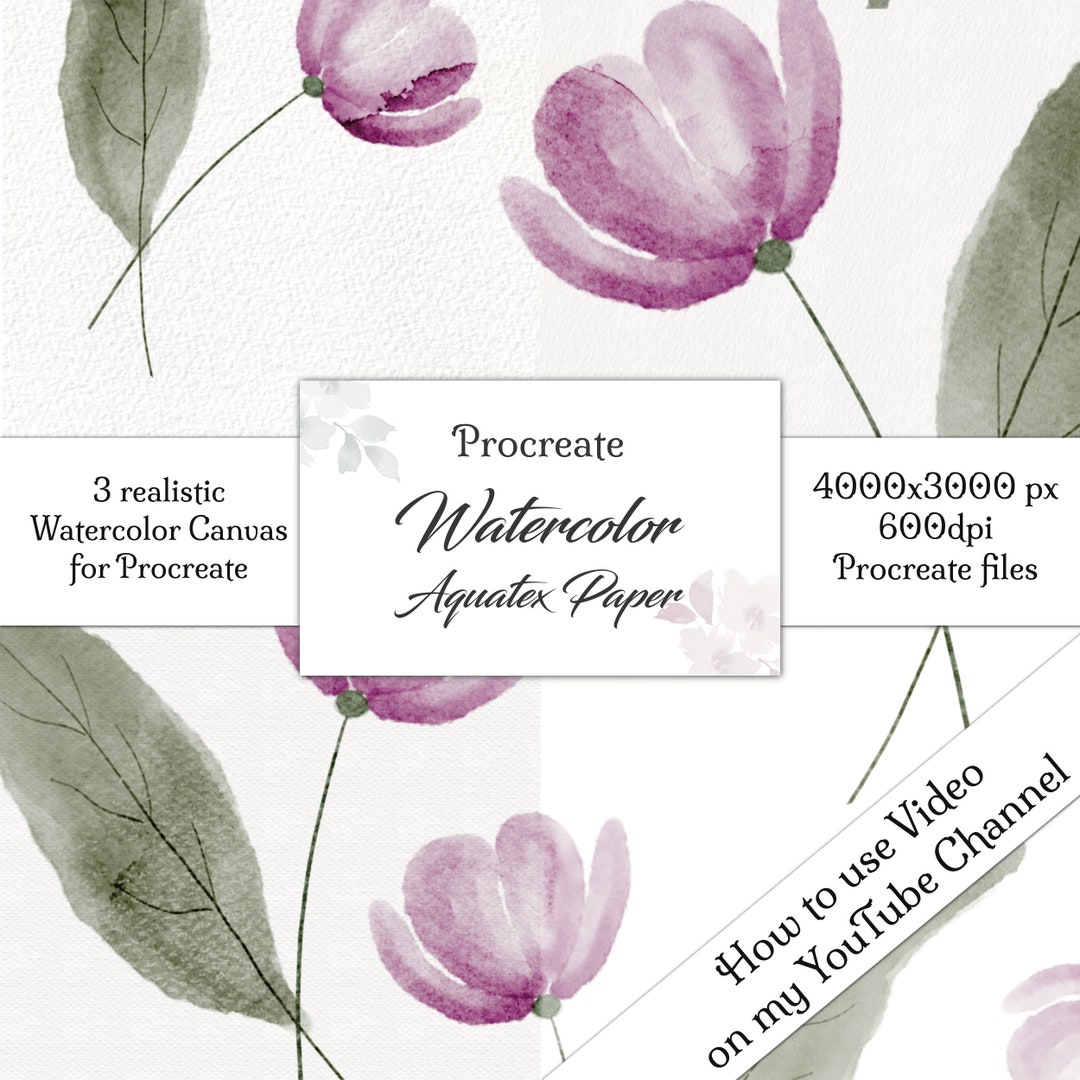 Procreate Watercolor Paper Set / Digital Paper Set for Realistic ...