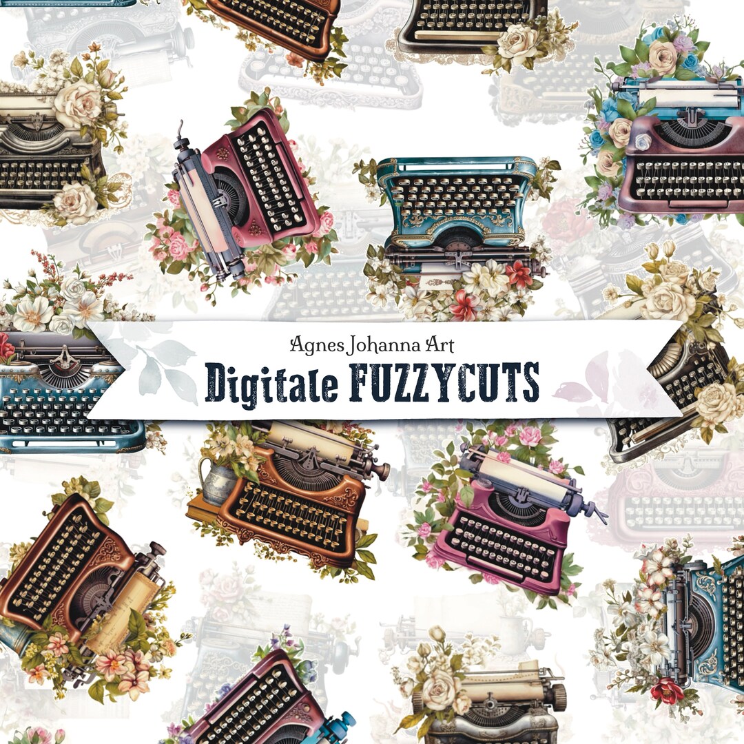 Digital Fuzzy Cuts / Typewriters / Design to Print for Junk Journal and ...