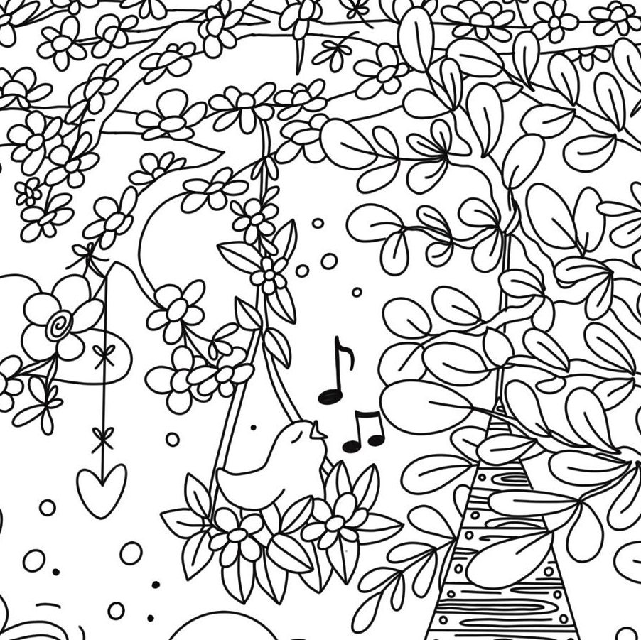 Coloring Pages / 5 Coloring Book Pages to Print / Cute Hand-drawn ...