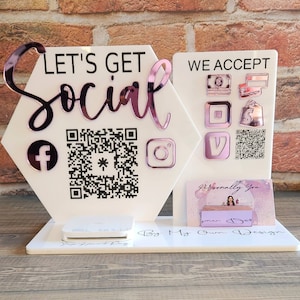 Acrylic QR Code Sign for Seamless Payments and Social Media Access - Etsy