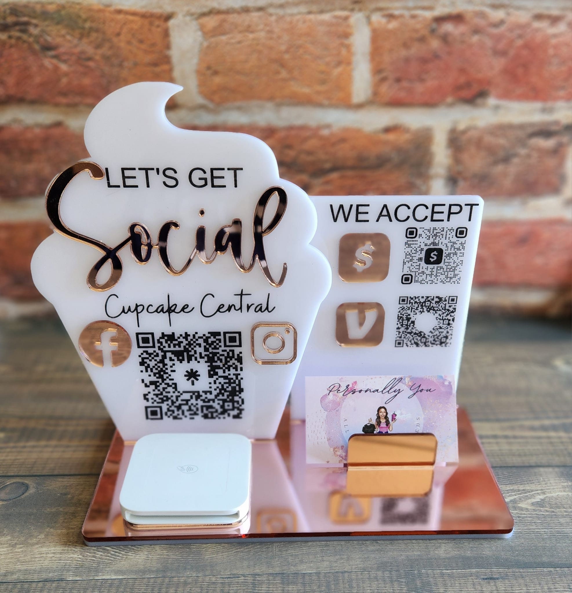 Acrylic QR Code Sign for Seamless Payments and Social Media Bakers Sign ...