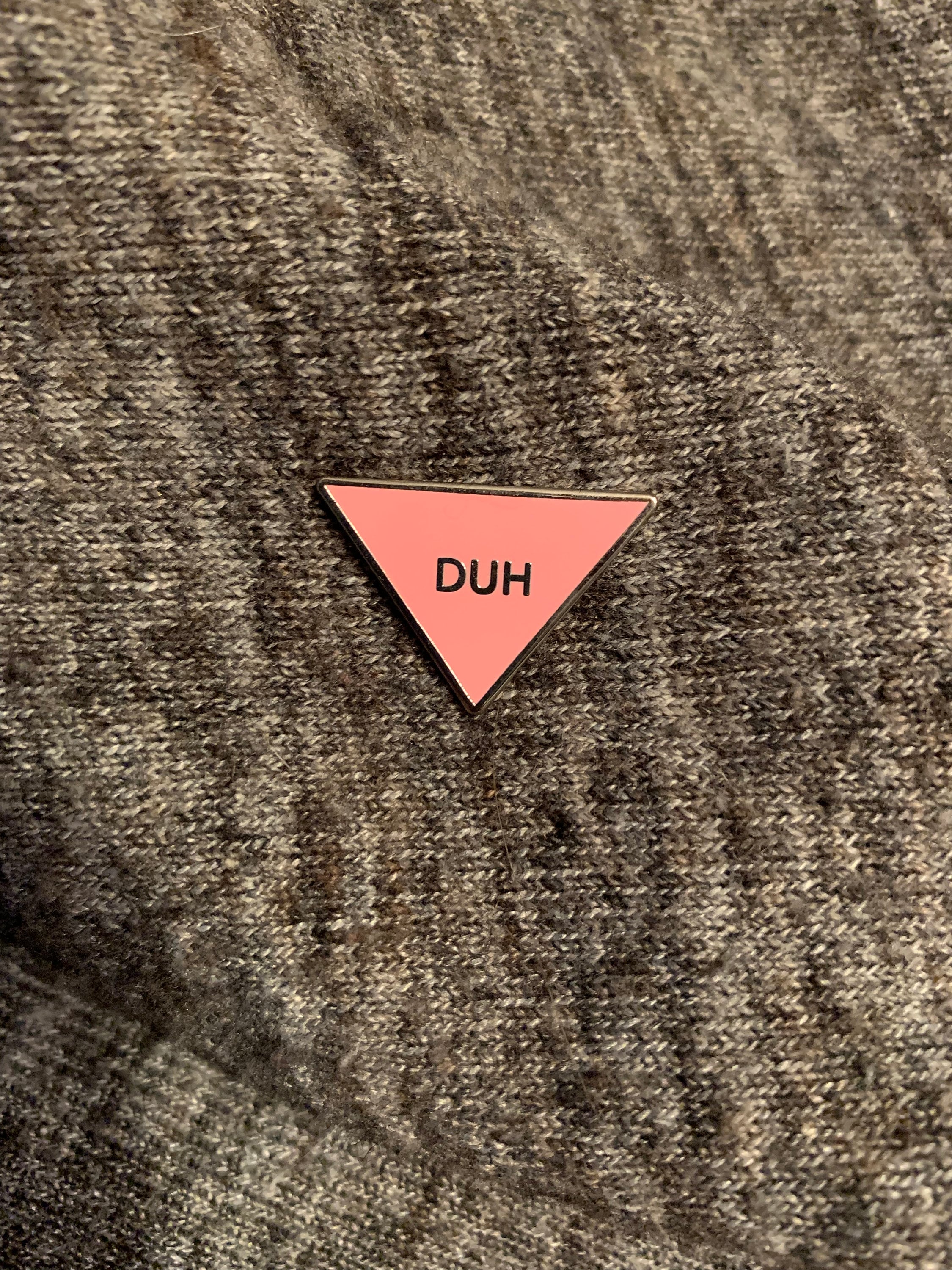 Lgbtqi Lesbian Pride Pink Triangle Duh Hard Enamel Pin Etsy