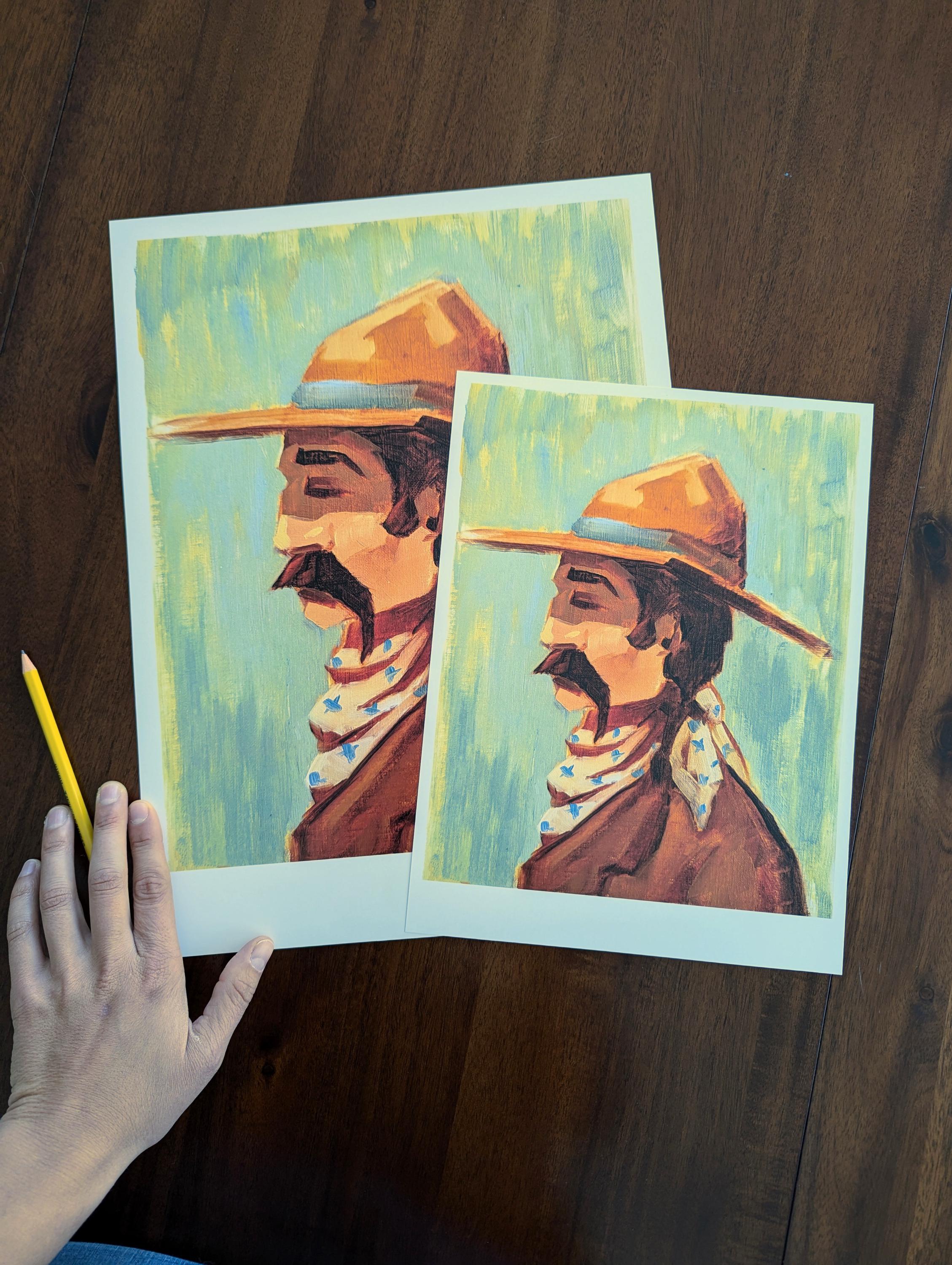 Handlebar | Original Cowboy Painting - Etsy