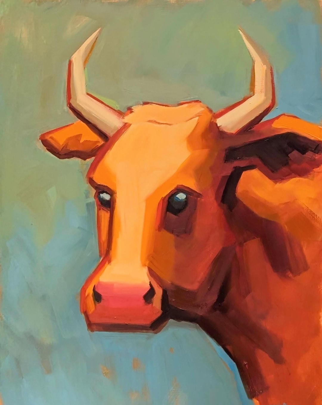 Original Oil Painting + Prints, "prize Steer" | Oil on Canvas, Cow ...