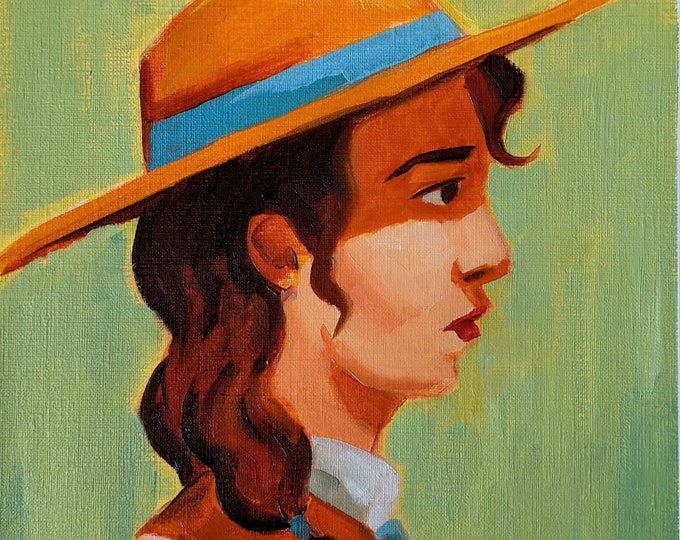 Original Oil Painting + Prints, "blue Belle" | Oil on Paper, Cowgirl ...