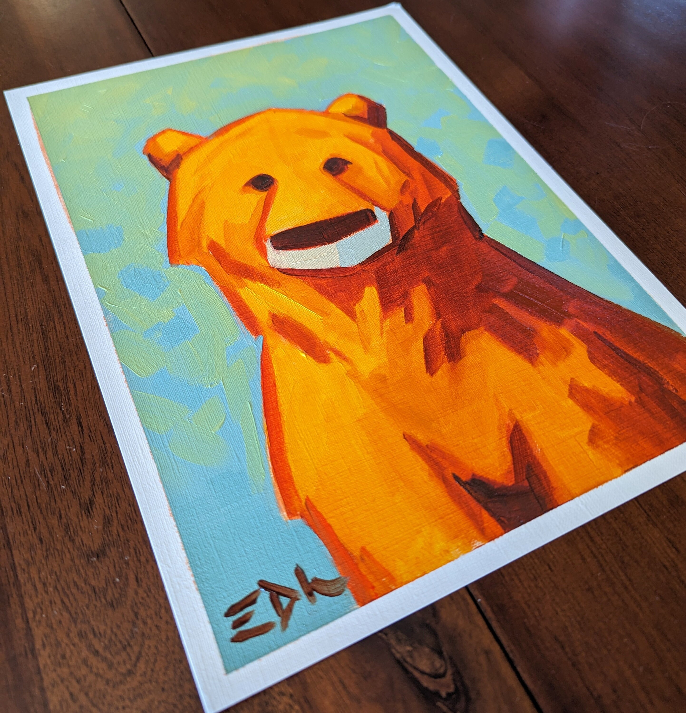 Original Oil Painting Prints, dapper Oil on Paper, Bear Painting ...