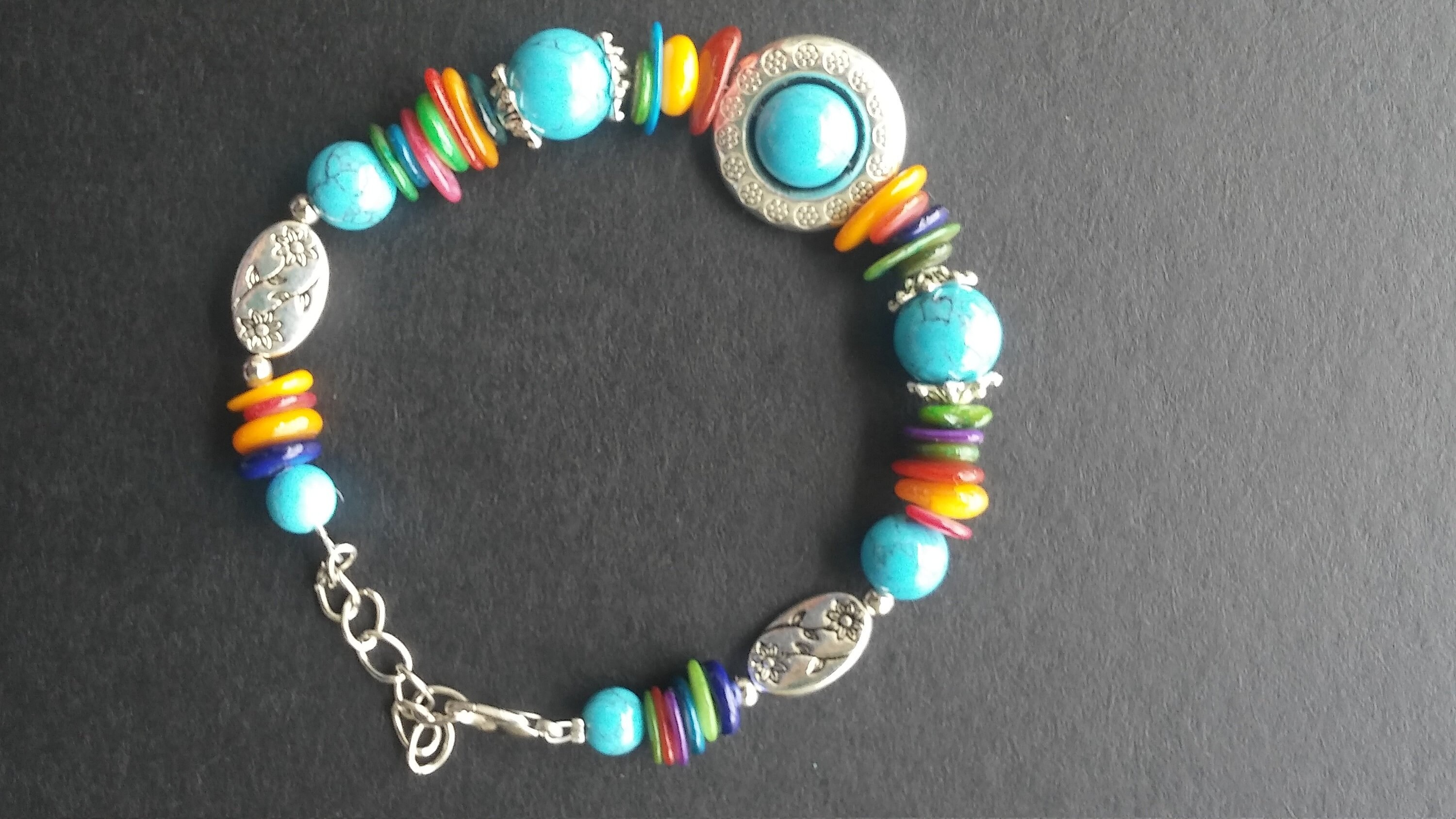 Greek Bracelet Made of Silver and Various Stones - Etsy