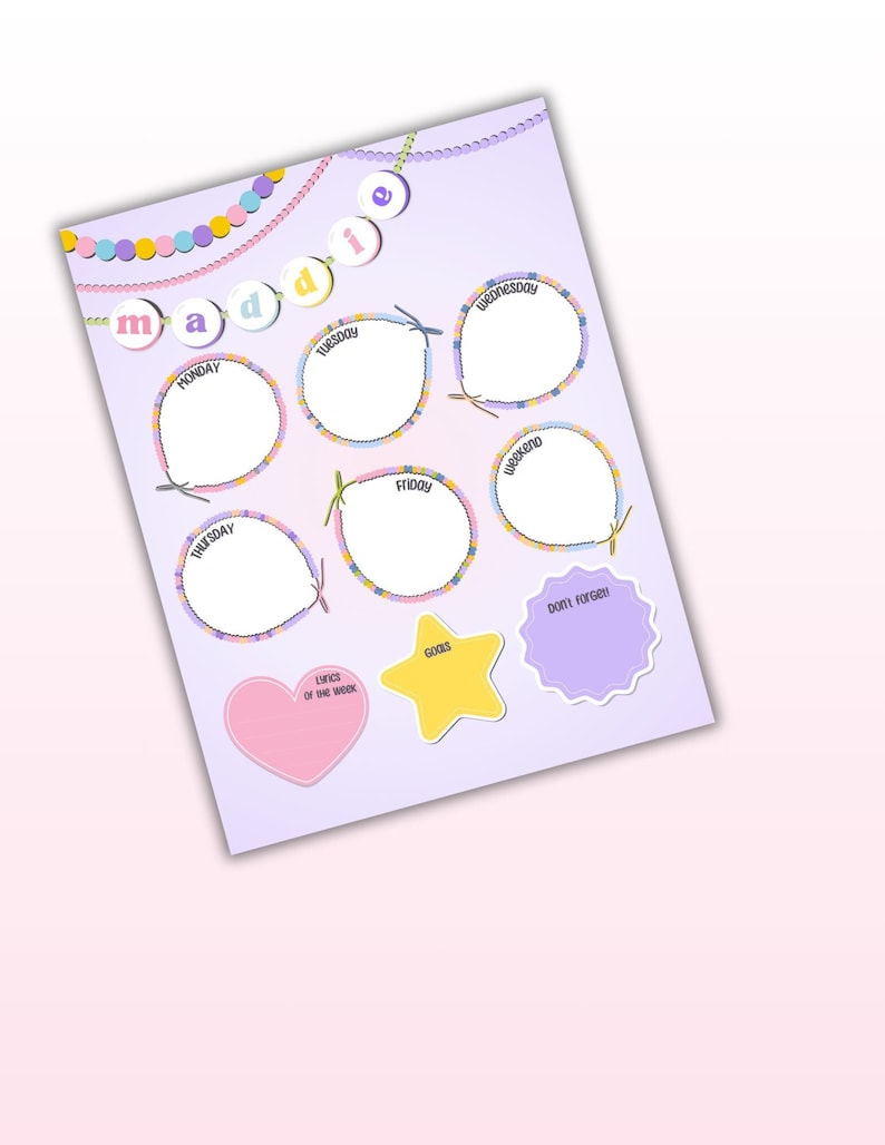 Personalized Weekly Planner for Swifties - Etsy