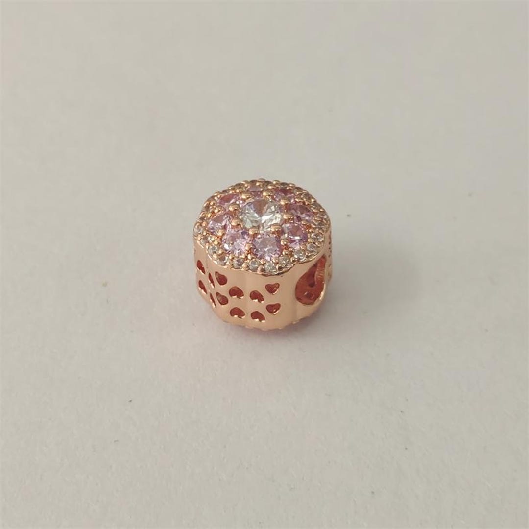Pandora Ale Met R Rose Pink Sparkle Flower Charm - Etsy