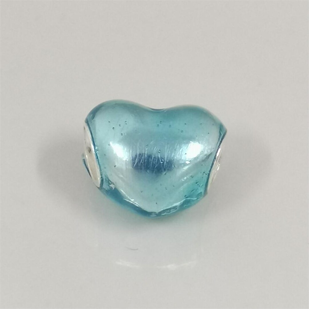 Pandora Metallic Sky Blue Heart Charm - Etsy